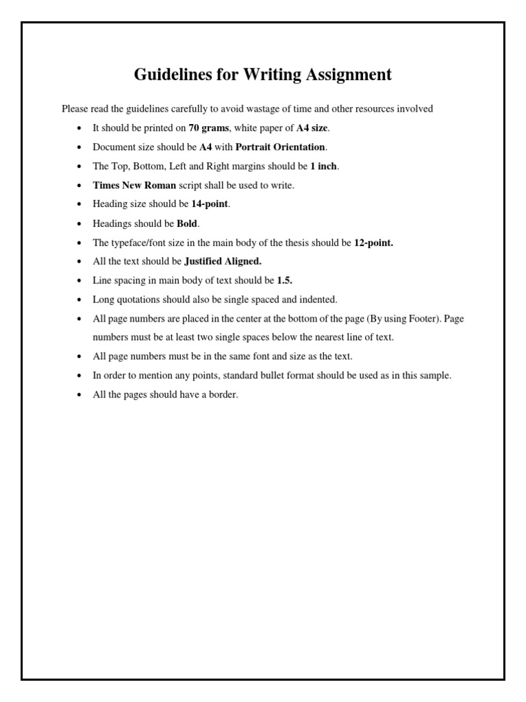 Assignment Guidlines | PDF