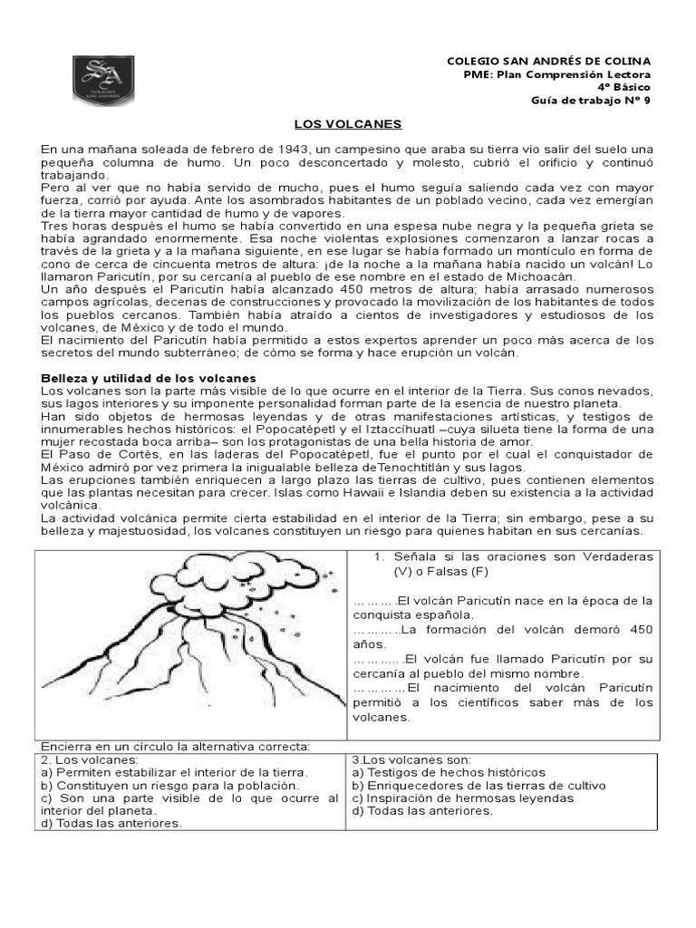 4º Basico Guia 09 Los Volcanes | PDF | Volcán | Tierra