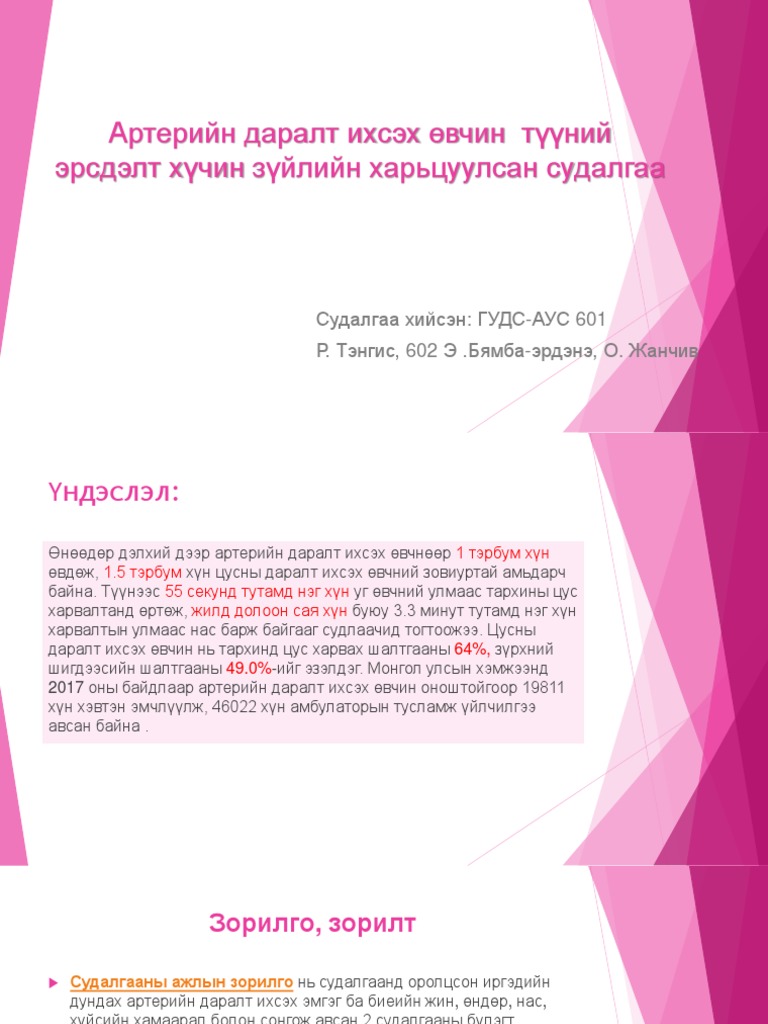 Артерийн даралт ихсэх өвчин түүний эрсдэлт хүчин зүйлийн Pdf
