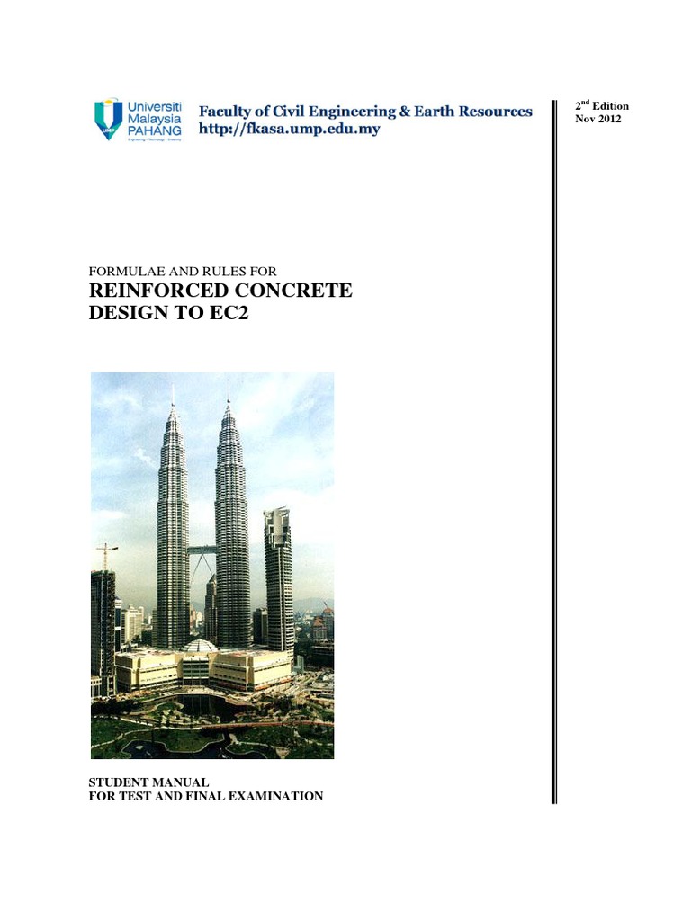 Reinforced Concrete Design To Ec2: Formulae and Rules For | PDF | Beam ...