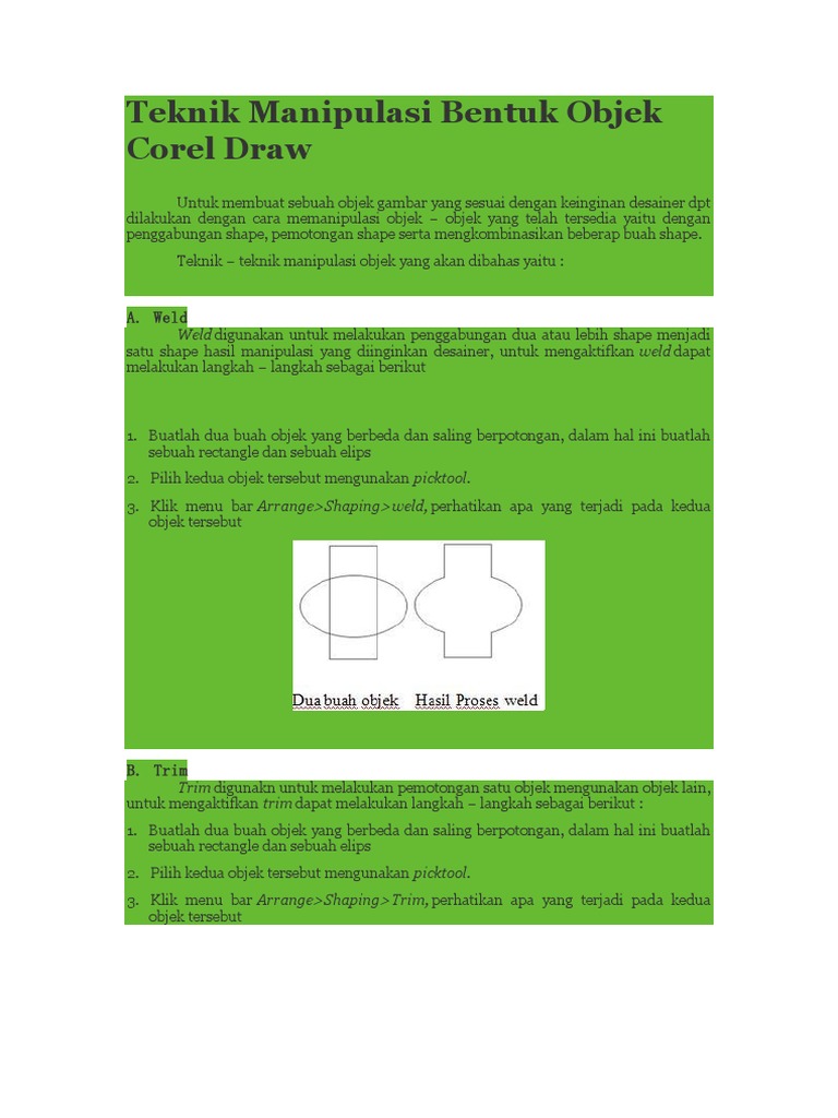 Teknik Manipulasi Bentuk Objek Corel Draw | PDF