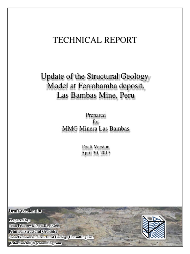 JSFGC - MMG Update of The Structural Geology Model at Ferrobamba Deposit Las Bambas Mine, Peru ...