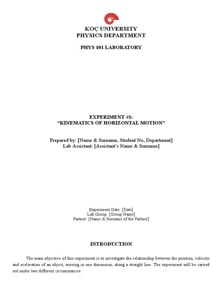Sample Lab Report | PDF | Acceleration | Velocity
