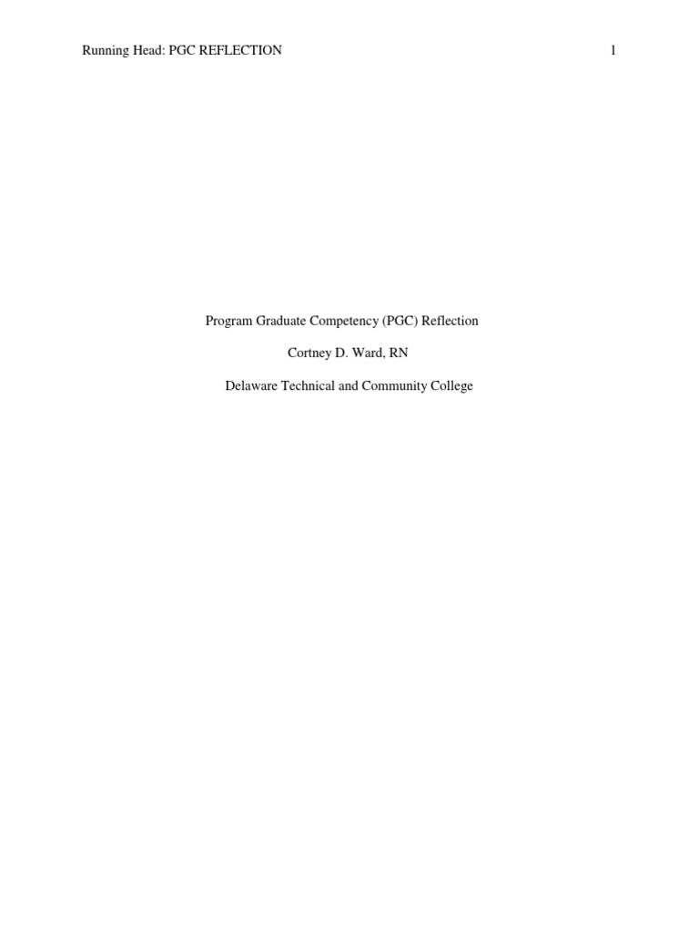 Program Graduate Competency PGC Reflection | PDF | Evidence Based ...