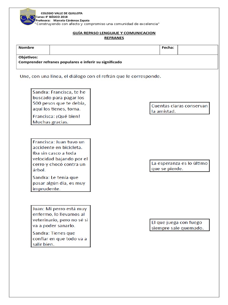 Refranes: Comprensión y Significado | PDF