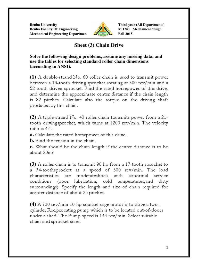 Sheet (3) Chain Drive | PDF