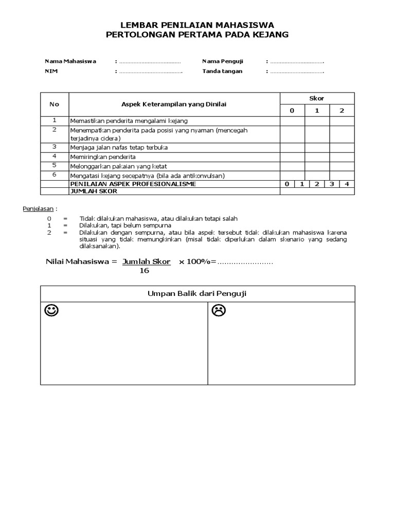 Checklist OSCE SMT 6-2018 | PDF