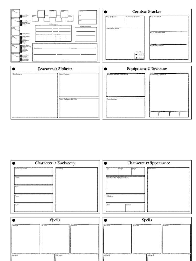 Combat Tracker: Max Hit Points Temporary Hit Points Spell Slots Used ...