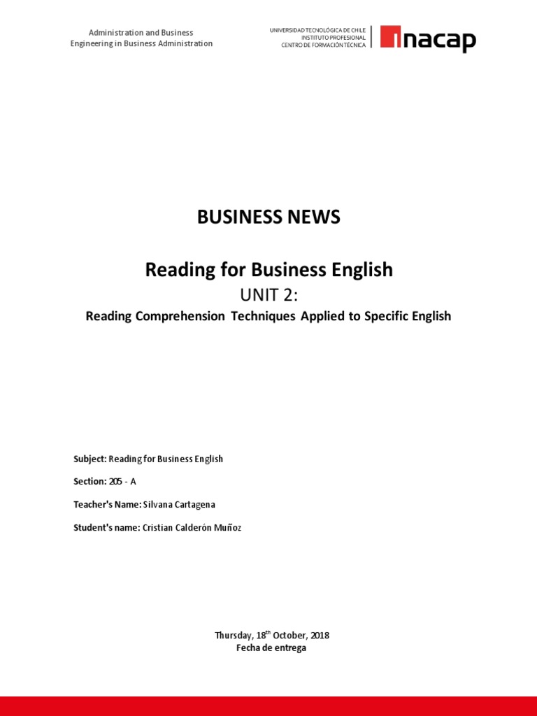 Business News Reading For Business English: Unit 2 | PDF | Stocks ...