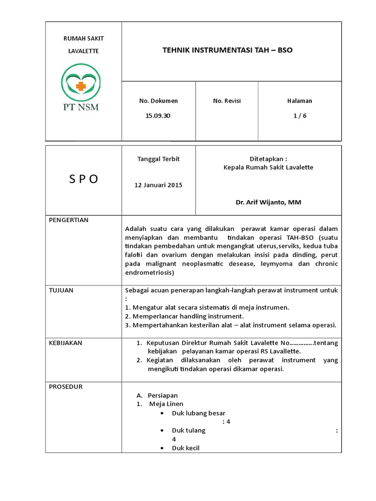 Tehnik Operasi Tah-Bso | PDF