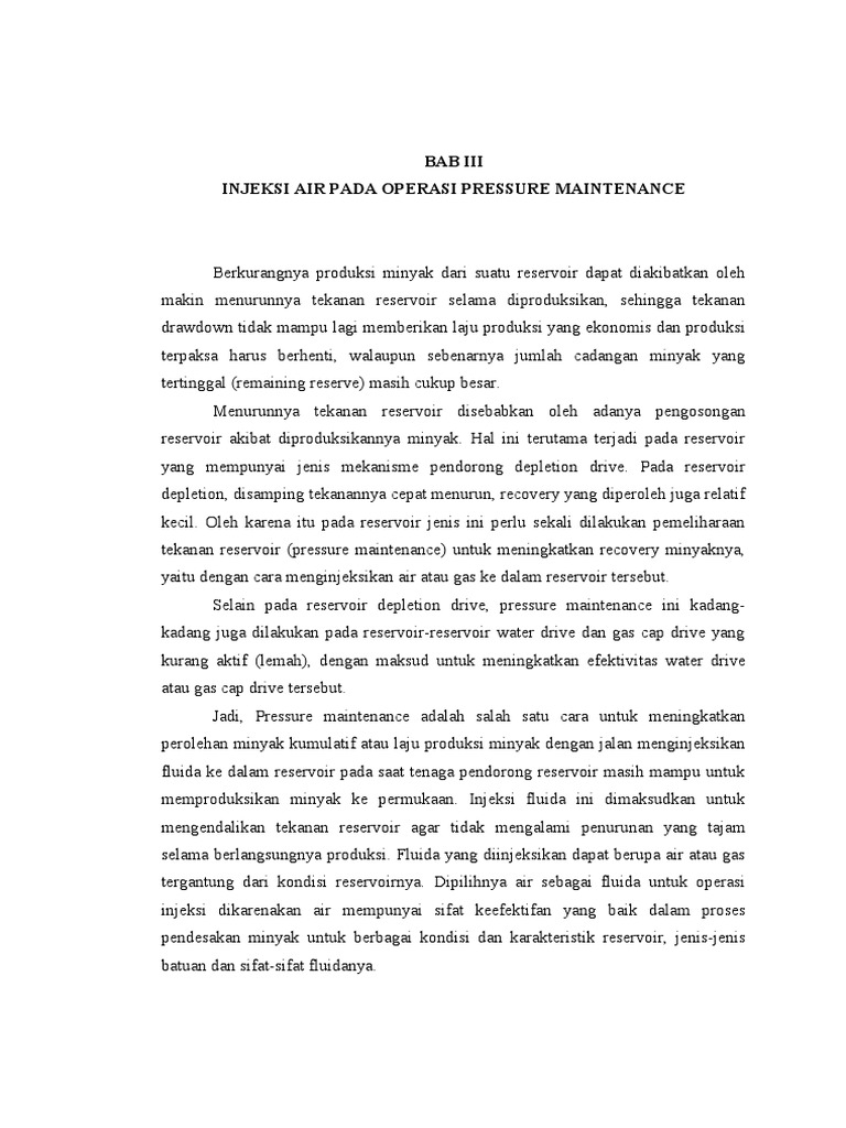 Injeksi Air Pressure Maintenance | PDF | Teknologi & Rekayasa