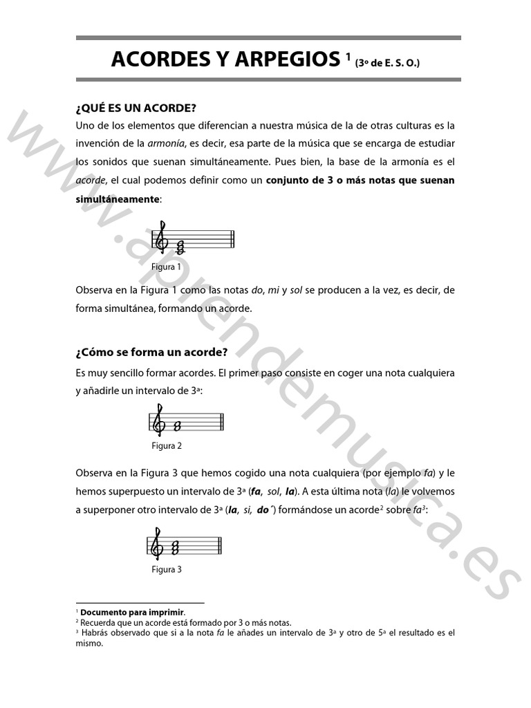 Acordes y Arpegios | PDF | Acorde (Música) | Melodía