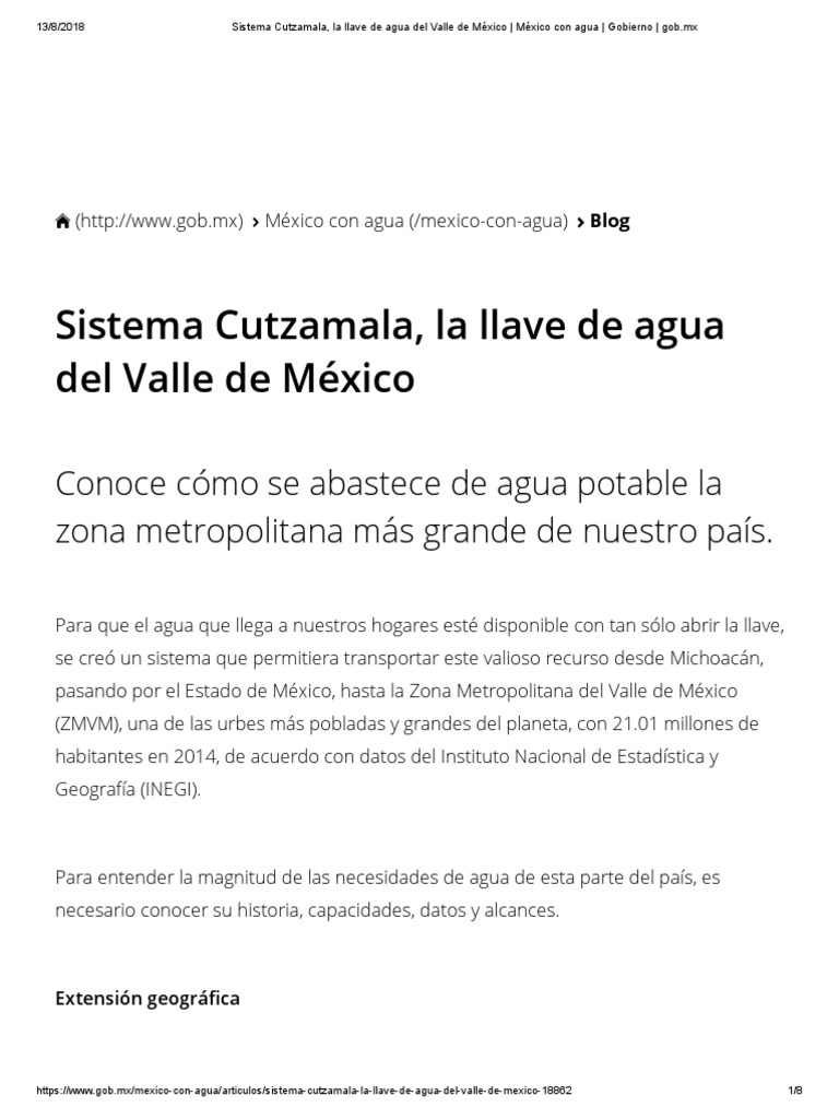 Sistema Cutzamala | PDF | Ciudad de México | Agua