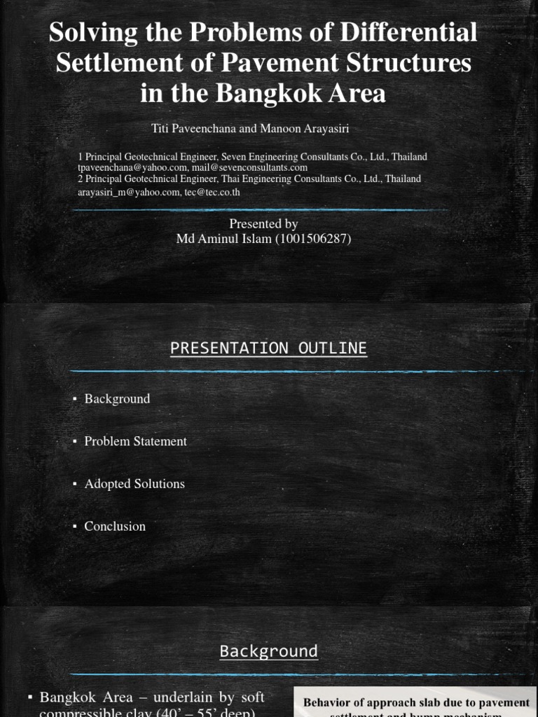 Solving The Problems of Differential Settlement of Pavement Structures ...