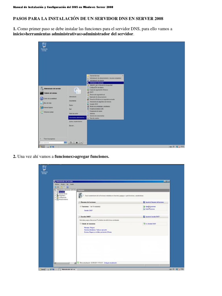 Manual de Instalación y Configuración Del DNS en Windows Server Enterprise | PDF | sistema de ...