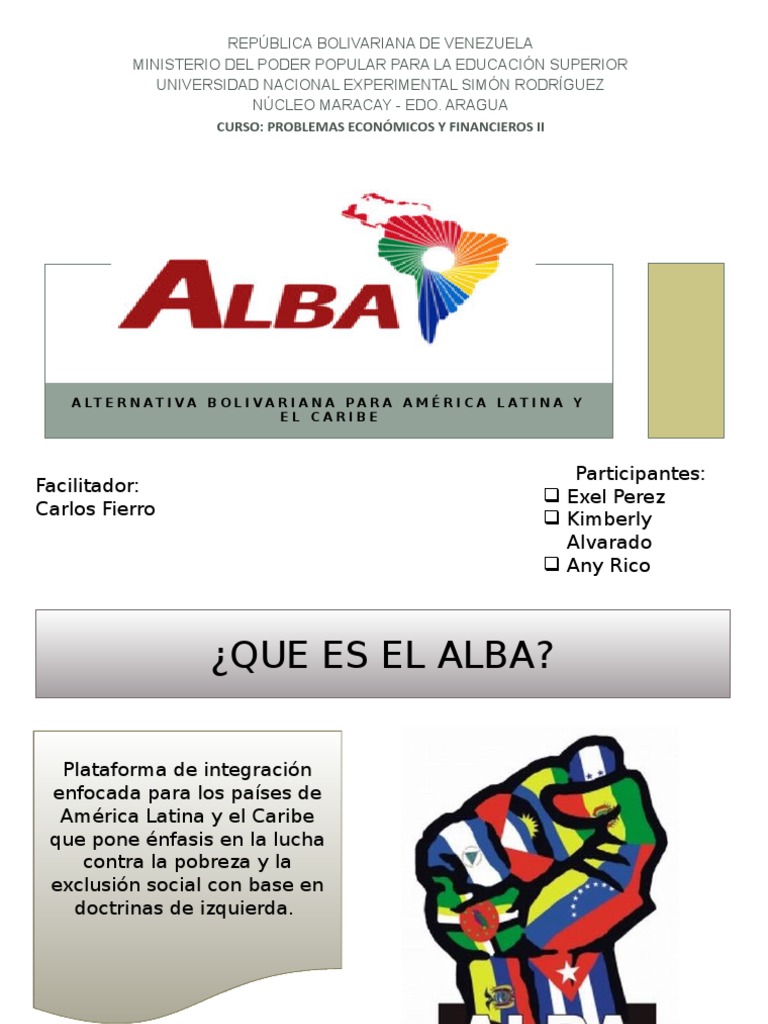Diapositivas El Alba | PDF | Venezuela | Relaciones internacionales