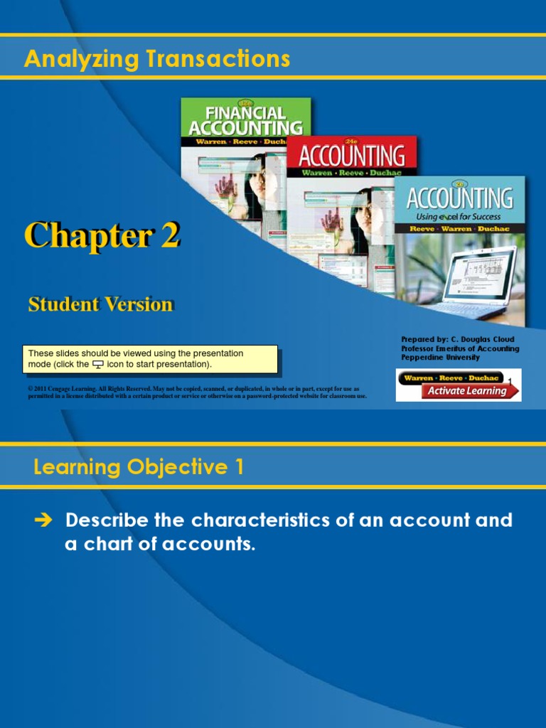 Analyzing Transactions: Student Version | Debits And Credits | Service ...