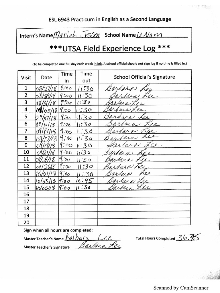 Field Log Hours | PDF