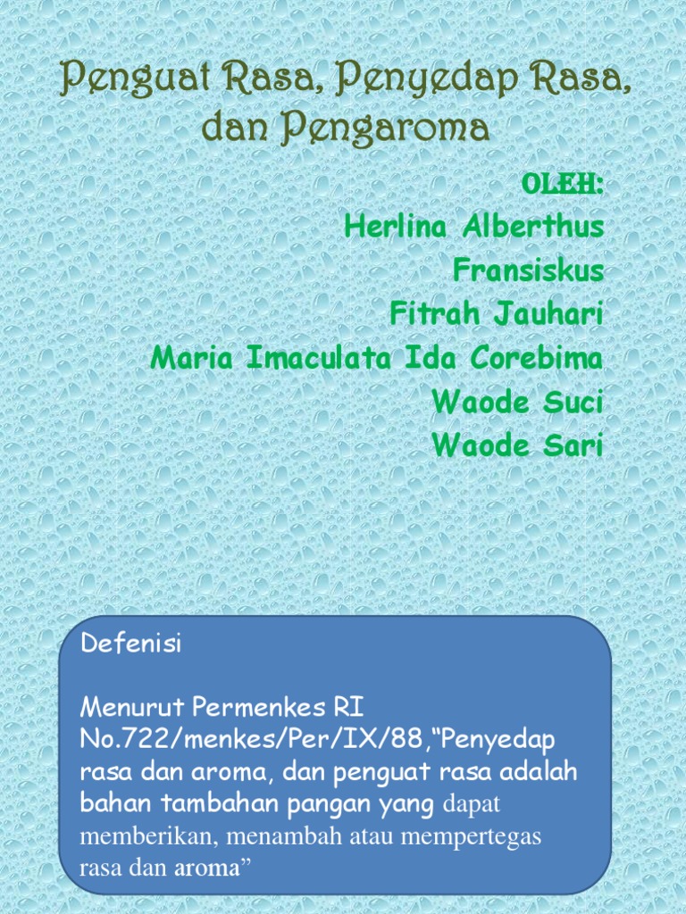 Penguat Rasa, Penyedap Rasa, Dan Pengaroma | PDF