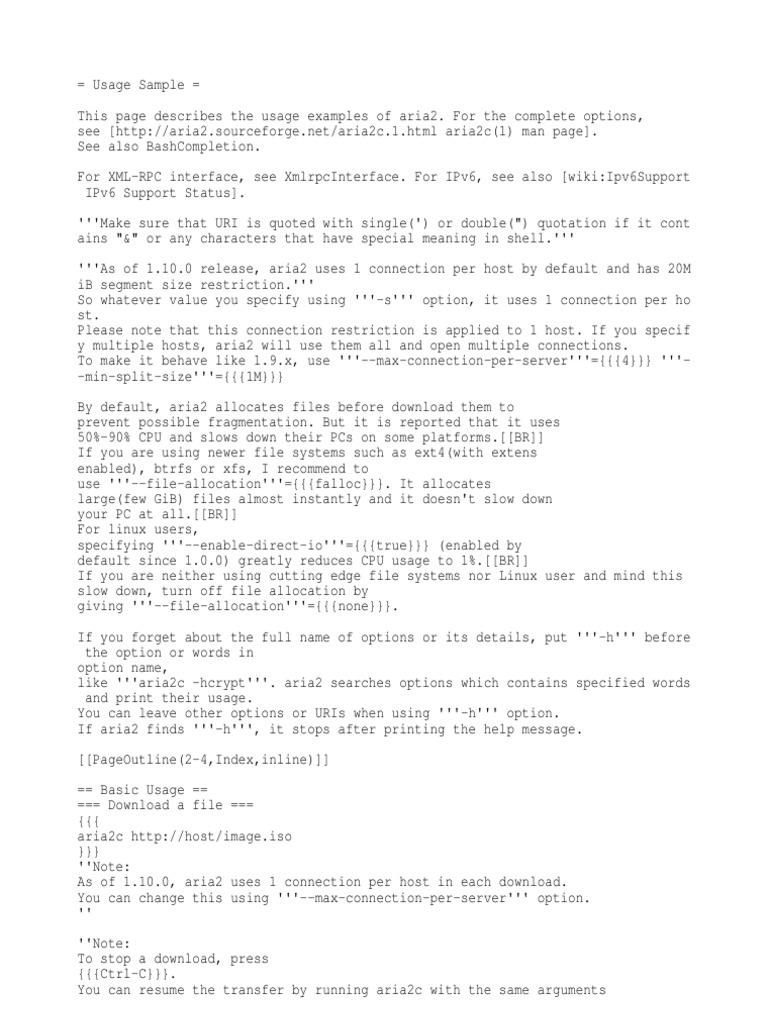 Aria 2 Commands | PDF | Hypertext Transfer Protocol | Http Cookie