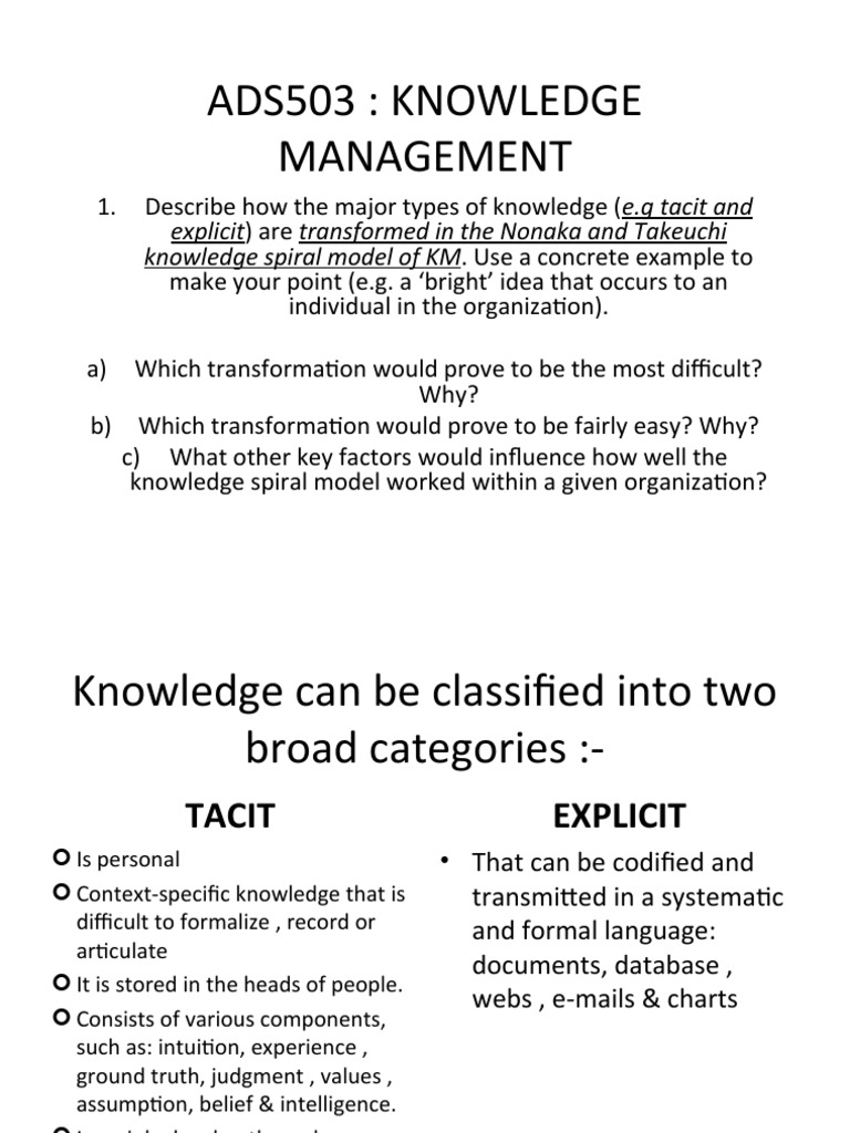 Knowledge Management | Download Free PDF | Tacit Knowledge | Knowledge Management