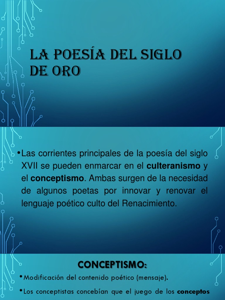 Poesía del Siglo de Oro: Culteranismo y Conceptismo | PDF | Metáfora ...