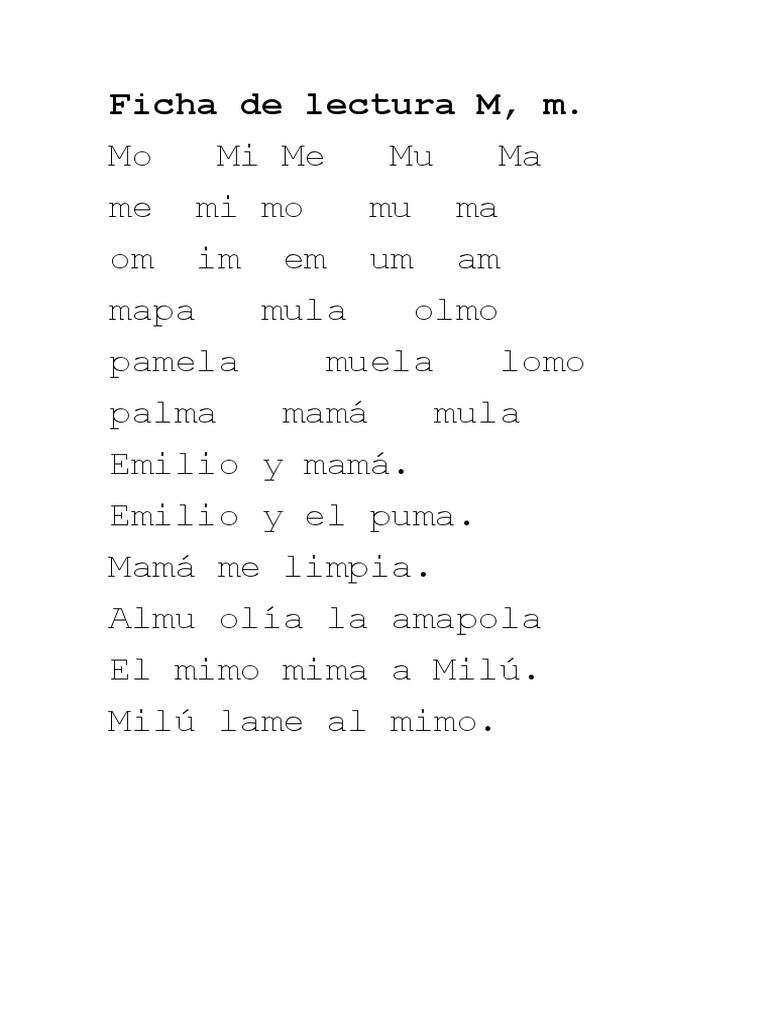 Ficha de Lectura M y S | PDF