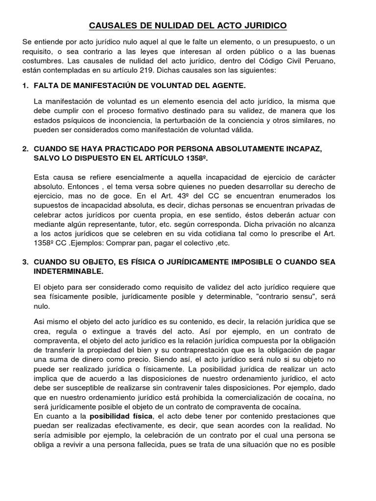 Causales de Nulidad y Anulabilidad | PDF | Nulo (ley) | Estatuto