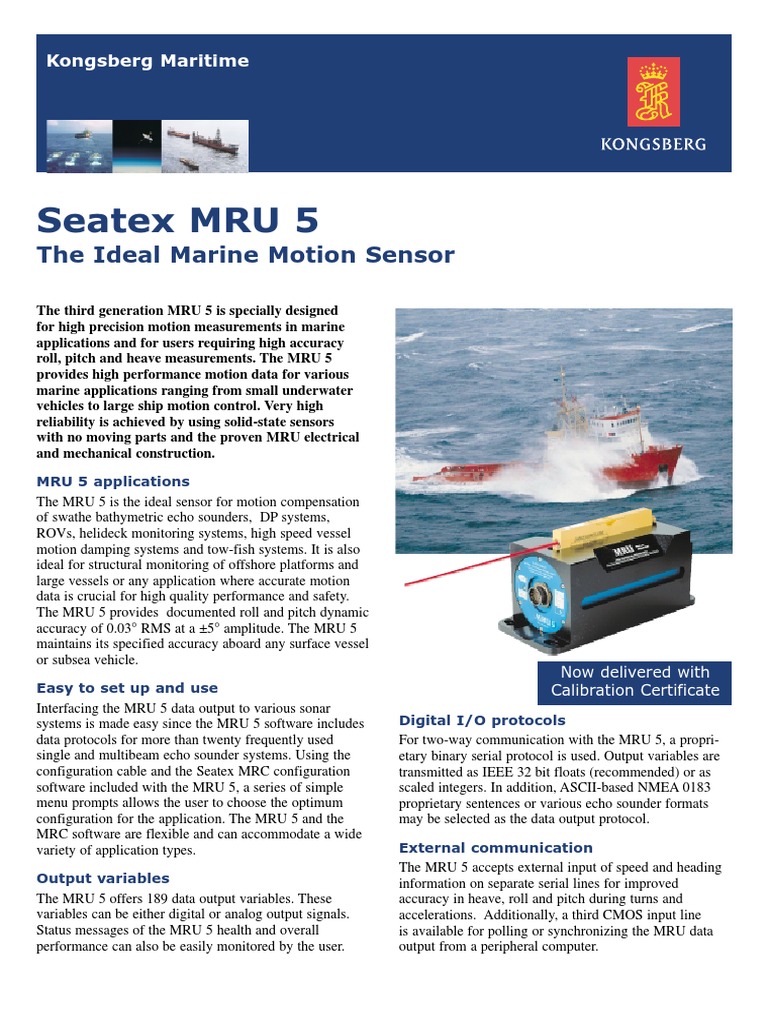 Seatex MRU 5 Motion Sensor Overview | PDF | Sensor | Electrical Engineering