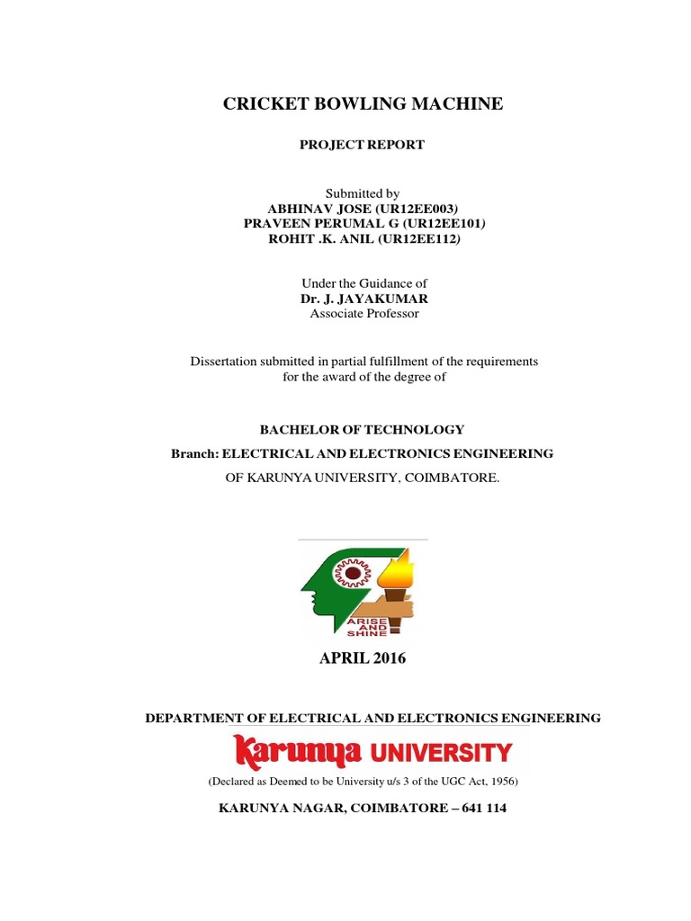 Cricket Bowling Machine | PDF | Electric Motor | Bearing (Mechanical)
