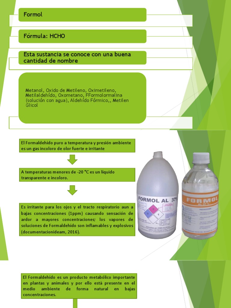 Formol Usos | Formaldehído | Metanol | Prueba gratuita de 30 días | Scribd