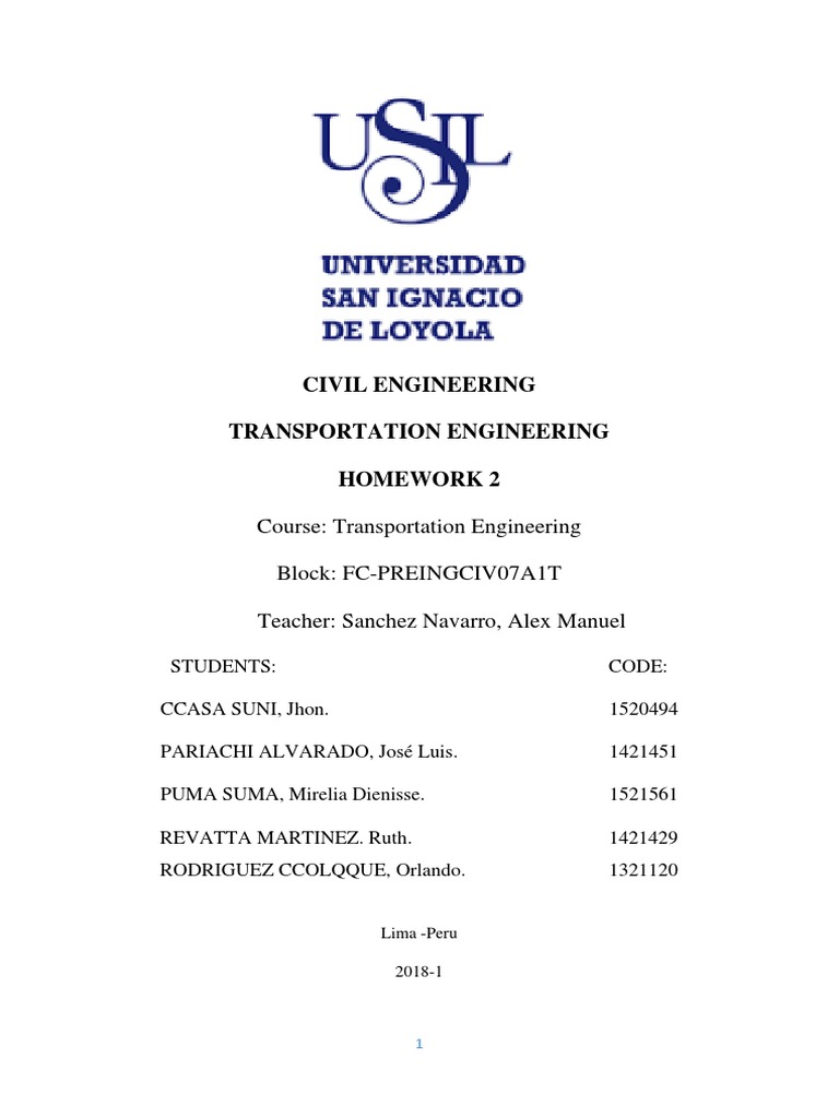 Civil Engineering Transportation Engineering Homework 2 | PDF | Traffic ...