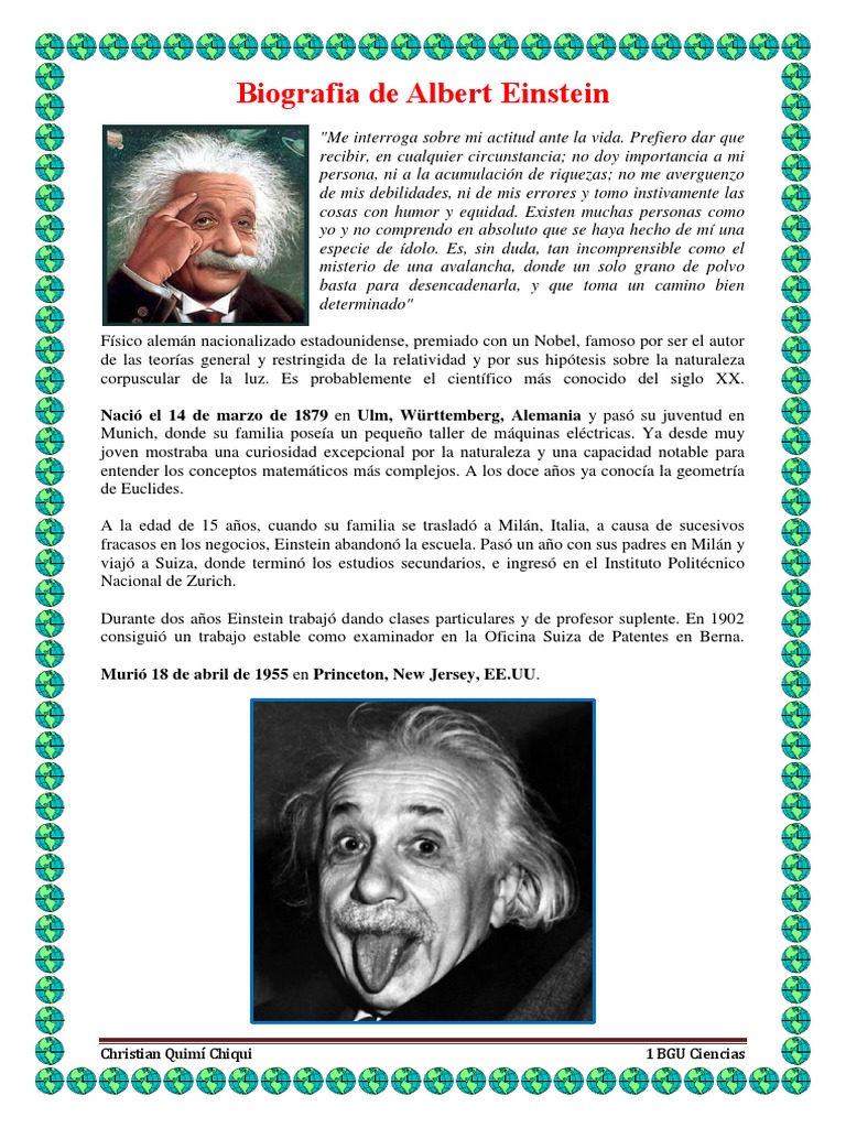 Biografia de Albert Einstein | PDF