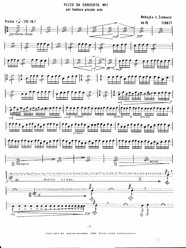 (Drum) N.J.Zivkovic - Pezzo Da Concerto PDF | PDF