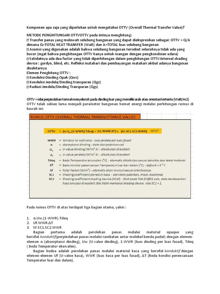 Panduan Menghitung OTTV | PDF