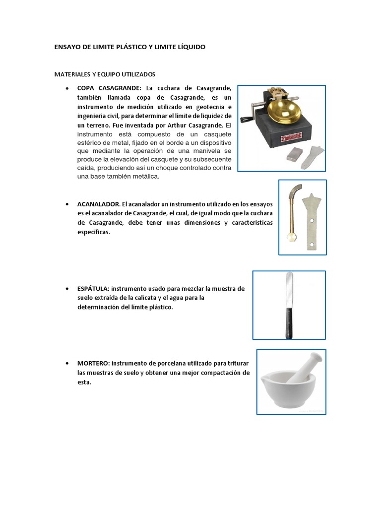Ensayo de Límites Líquido y Plástico | PDF | Balanza | Medición