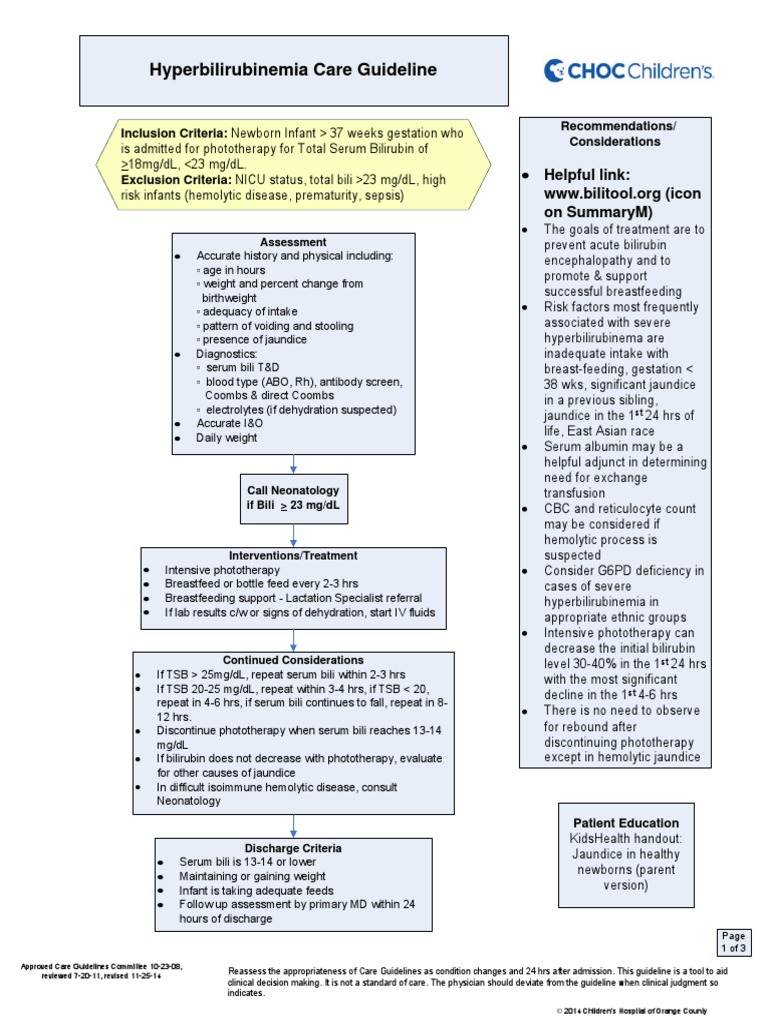 Hyper Bilirubin Emi A Care Guideline | PDF | Breastfeeding | Infants
