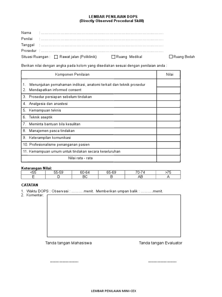 Lembar Penilaian Dops-1 | PDF
