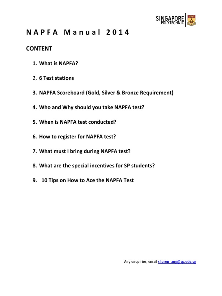 NAPFA TestStandards | PDF | Recreation | Human Anatomy