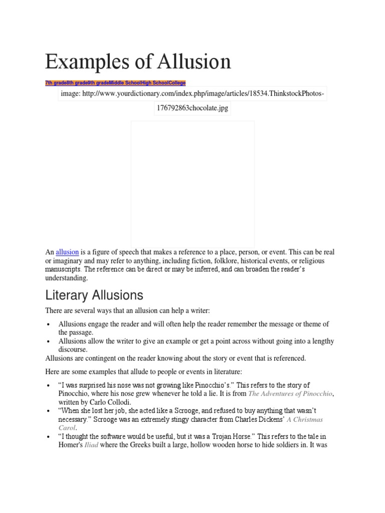 Examples of Allusion | PDF | Romeo And Juliet | Greek Mythology