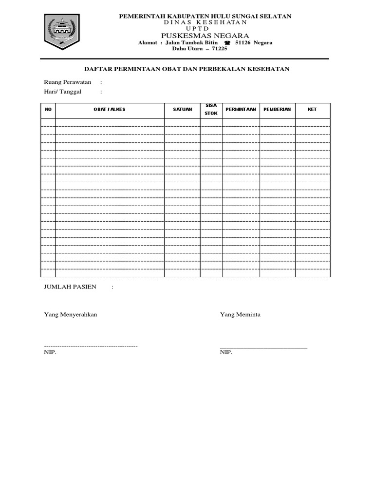 Form Amprahan Obat Anak, Dewasa, Keb | PDF