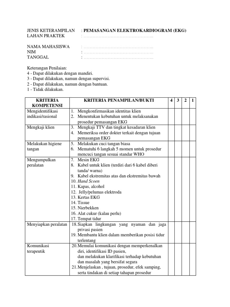 Prosedur Pemasangan EKG | PDF