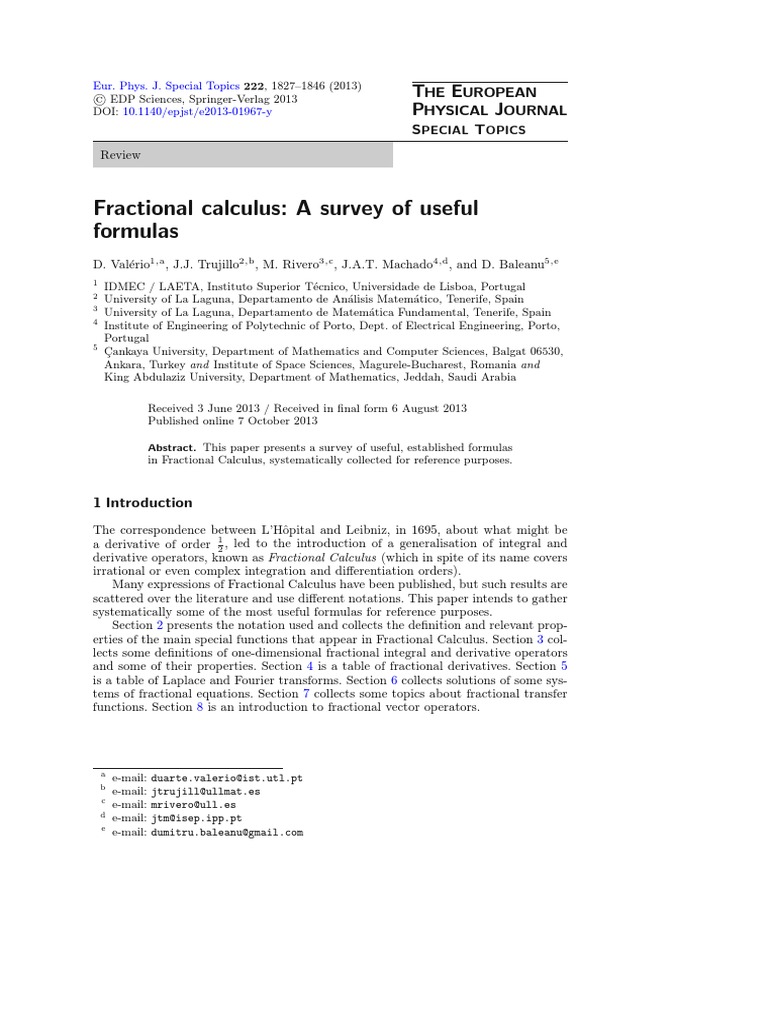 Formulas Fractional | PDF | Laplace Transform | Mathematical Relations