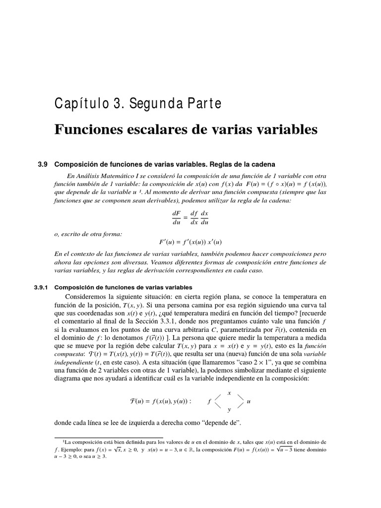 Funciones Escalares de Variable | PDF | Derivado | Función (Matemáticas)