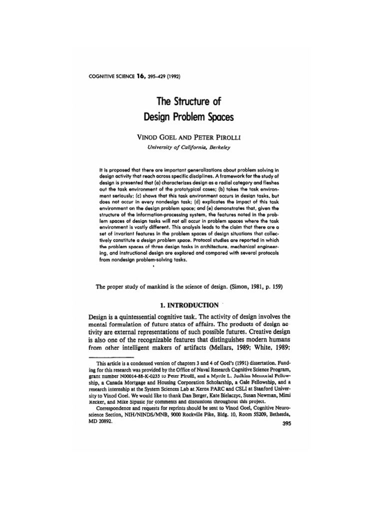 The Structure of Design Problem Spaces | PDF | Design Methods | Design