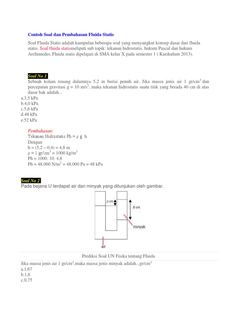 Contoh Soal Hukum Pascal Beserta Gambar