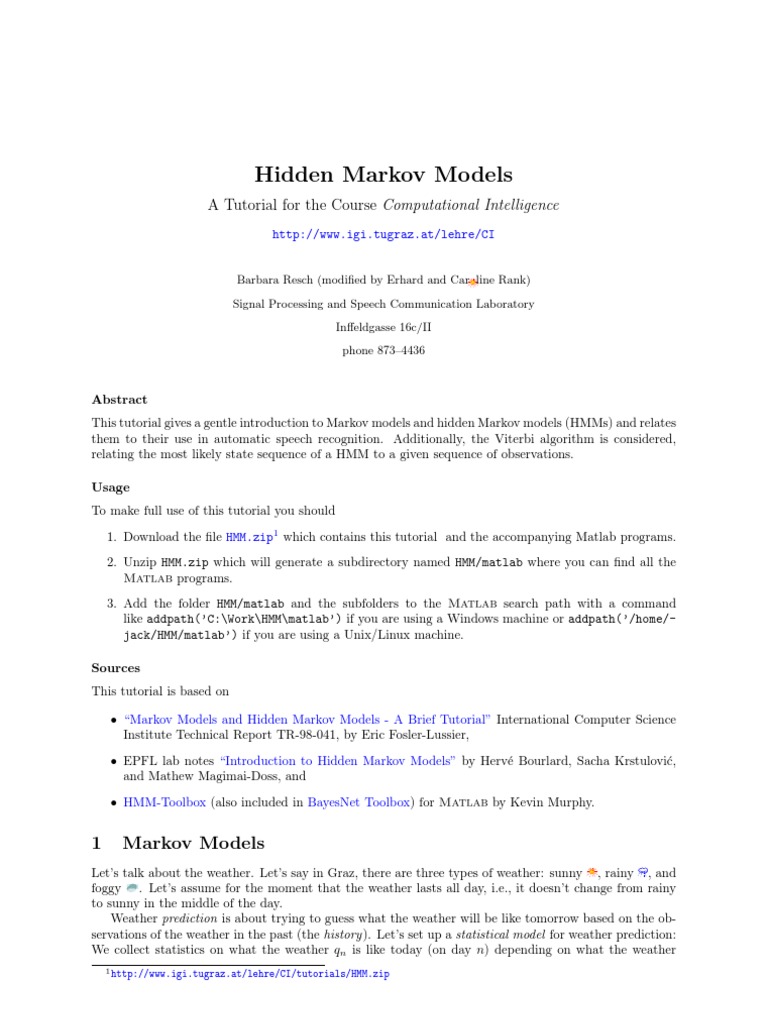 HMM | PDF | Probability Theory | Statistics