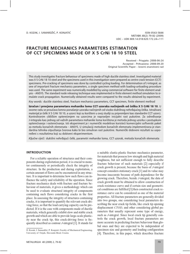 Fracture Mechanism Parameters Estimation | PDF | Fracture Mechanics | Fracture