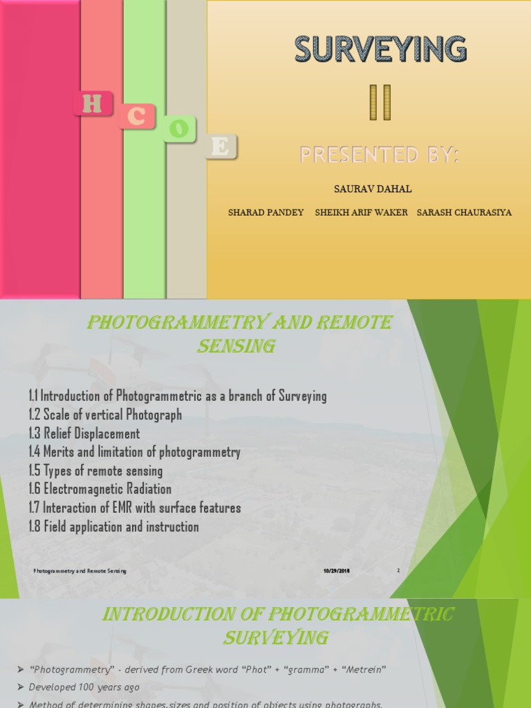 Photogrammetry and Remote Sensing Overview | PDF | Remote Sensing ...