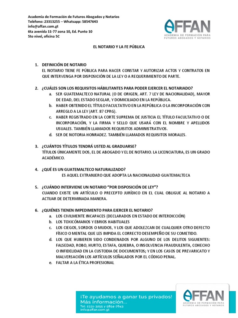 Fe Pública Notarial en Guatemala | PDF
